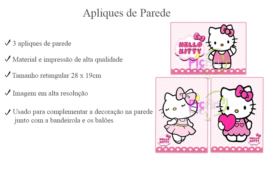 Kit Aniversário Hello Kitty - Pic Art Personalizados
