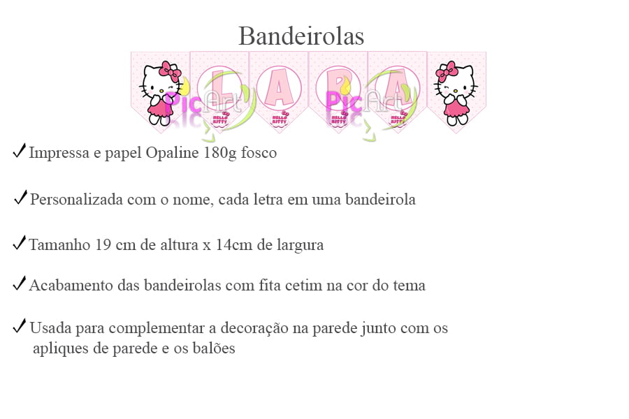 Kit Aniversário Hello Kitty - Pic Art Personalizados