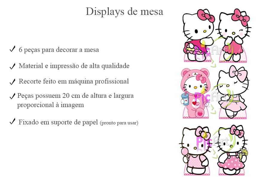 Kit Aniversário Hello Kitty - Pic Art Personalizados