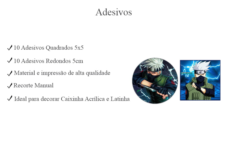 Kit Aniversário Kakashi Naruto - Pic Art Personalizados