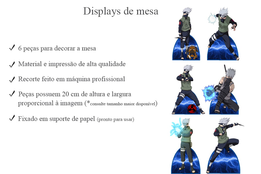 Kit Aniversário Kakashi Naruto - Pic Art Personalizados