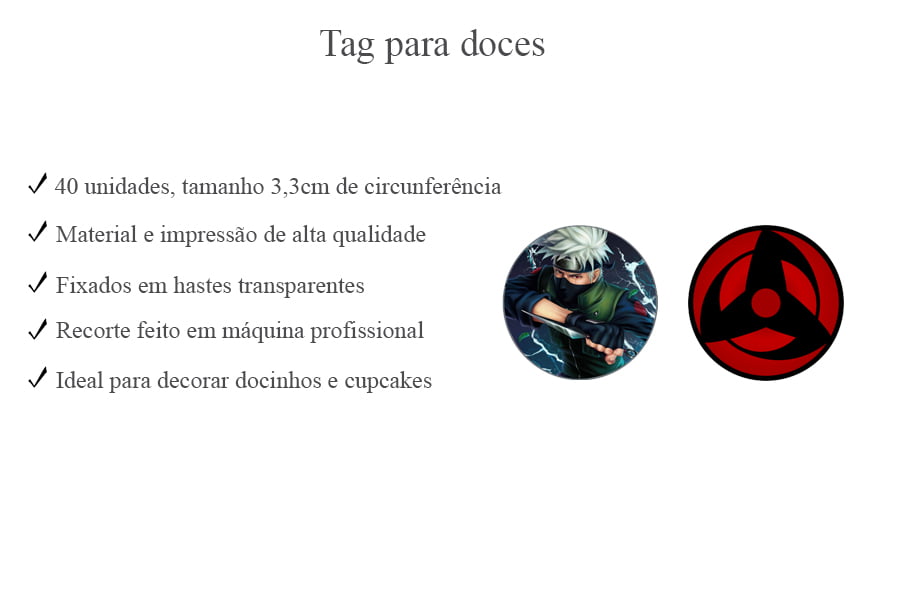 Kit Aniversário Kakashi Naruto - Pic Art Personalizados