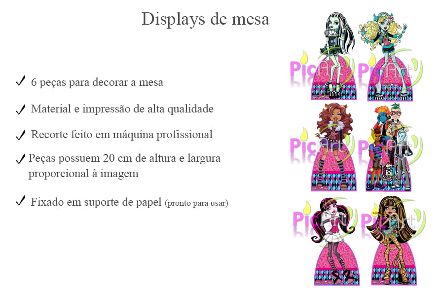 Kit Aniversário Monster High - Pic Art Personalizados