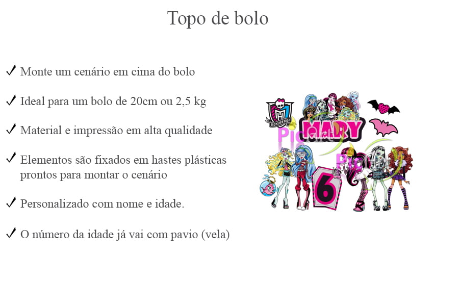 Kit Aniversário Monster High - Pic Art Personalizados